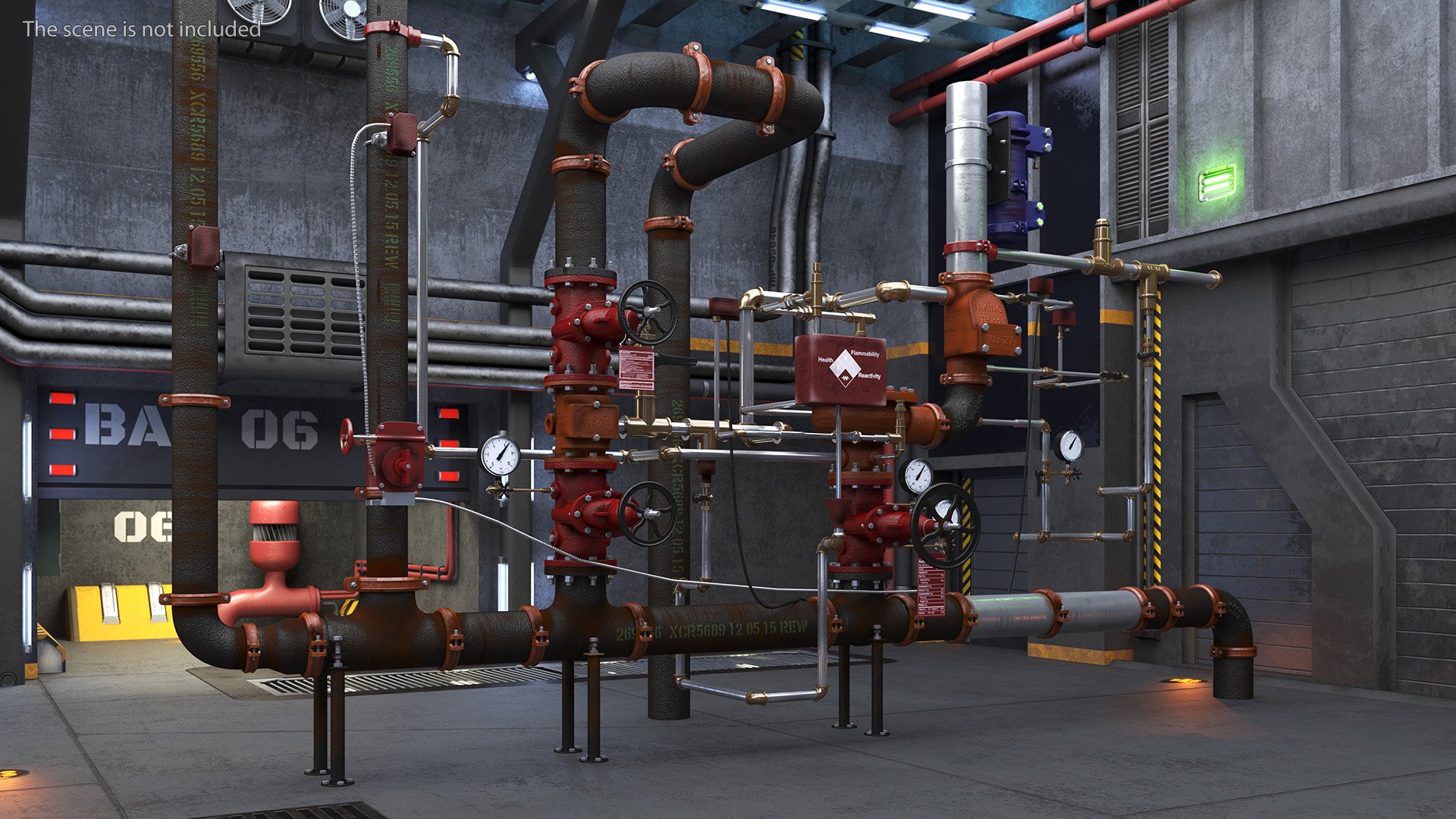 3D Industrial Pipeline And Valve System - TurboSquid 2236307