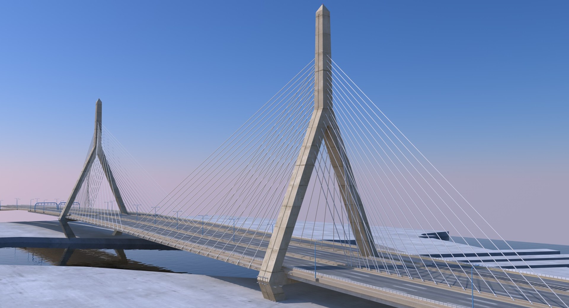 Zakim Bridge Boston Model - TurboSquid 1261830