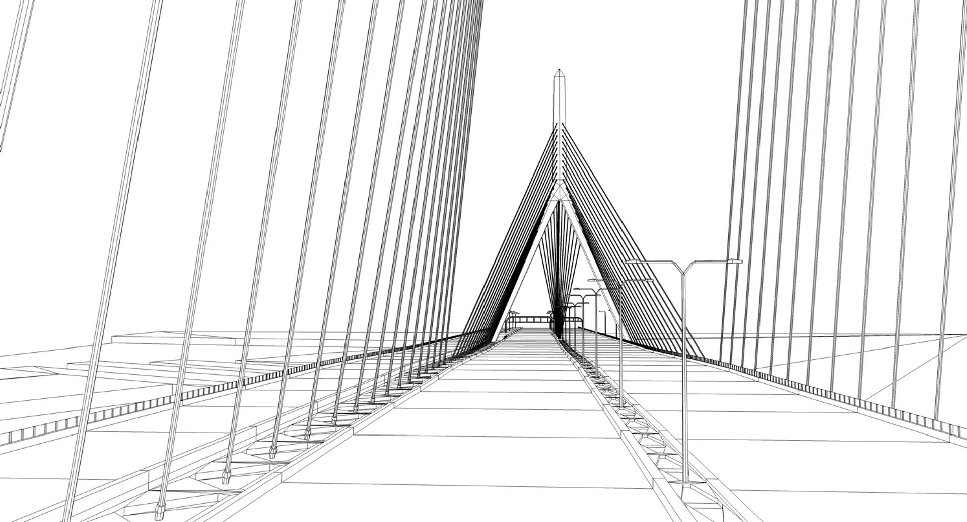 Zakim Bridge Boston Model - TurboSquid 1261830