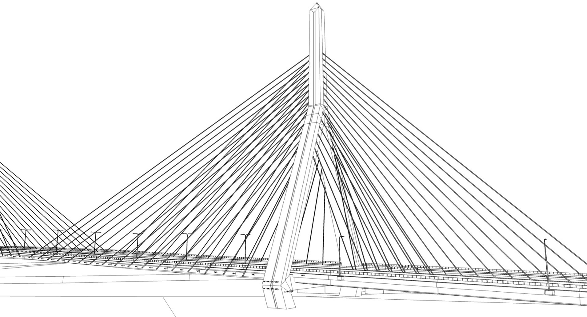 Zakim Bridge Boston Model - TurboSquid 1261830
