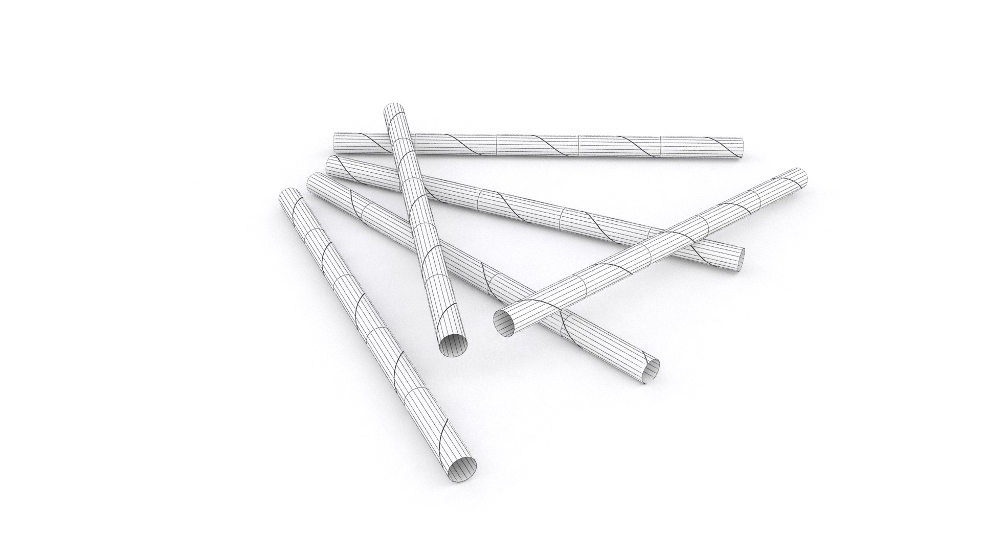 Paper Straws 3D Model - TurboSquid 1482441