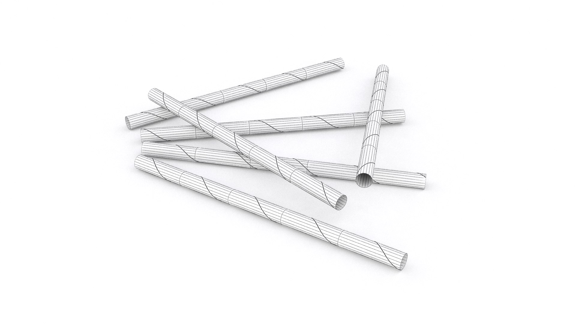 Paper Straws 3D Model - TurboSquid 1482441