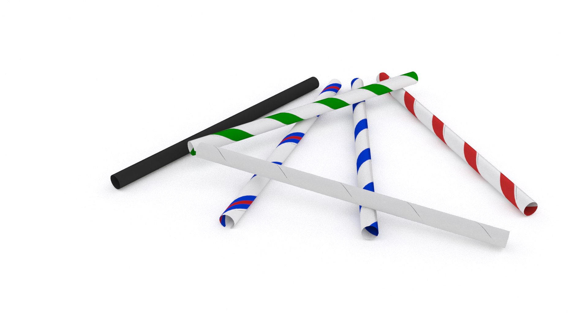 Paper Straws 3D Model - TurboSquid 1482441