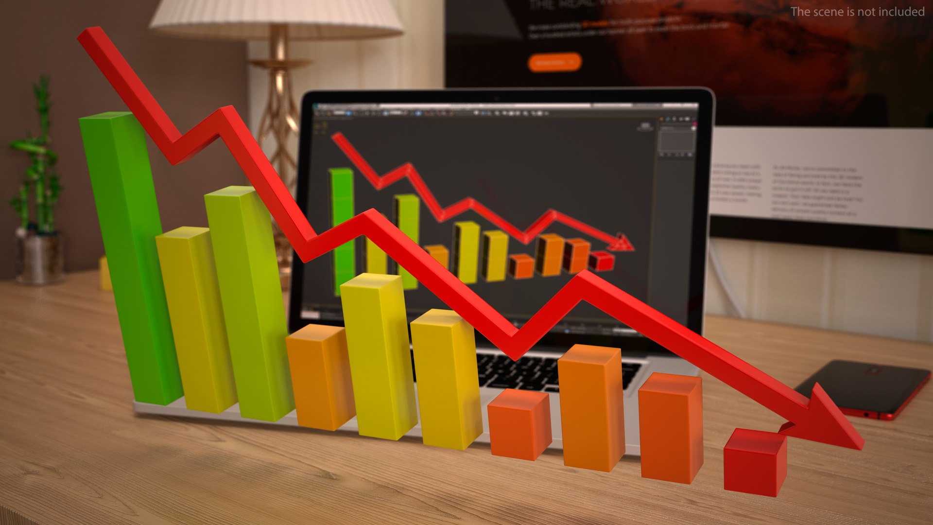 Broken graph model - TurboSquid 1703729