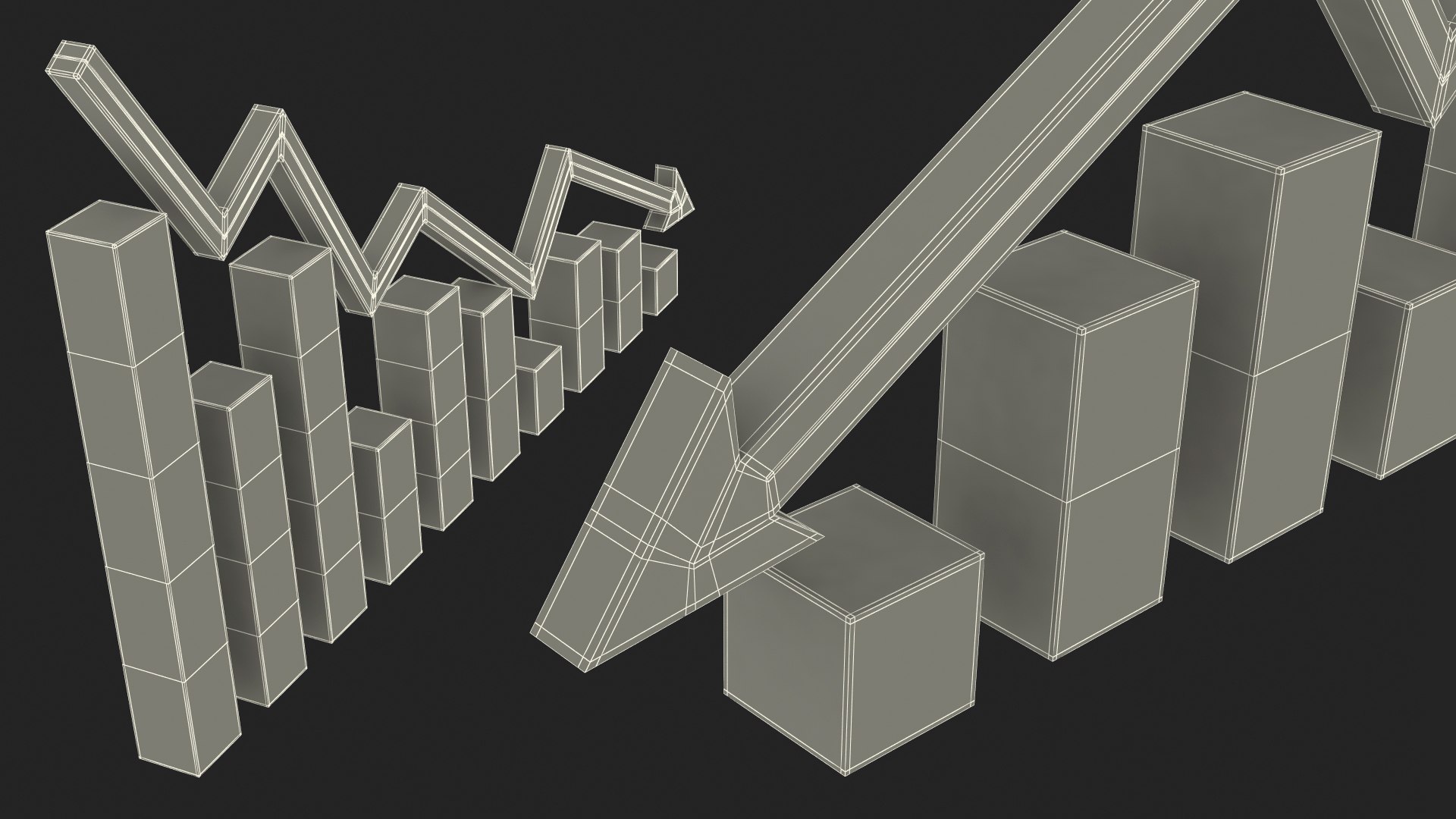Broken graph model - TurboSquid 1703729