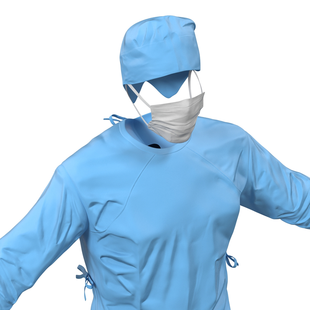 3d model surgeon dress 10 modeled