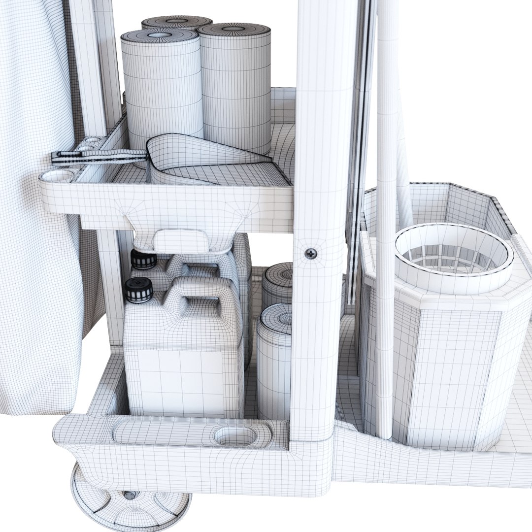 Janitorial Cart Cleaning 3D Model - TurboSquid 1422380