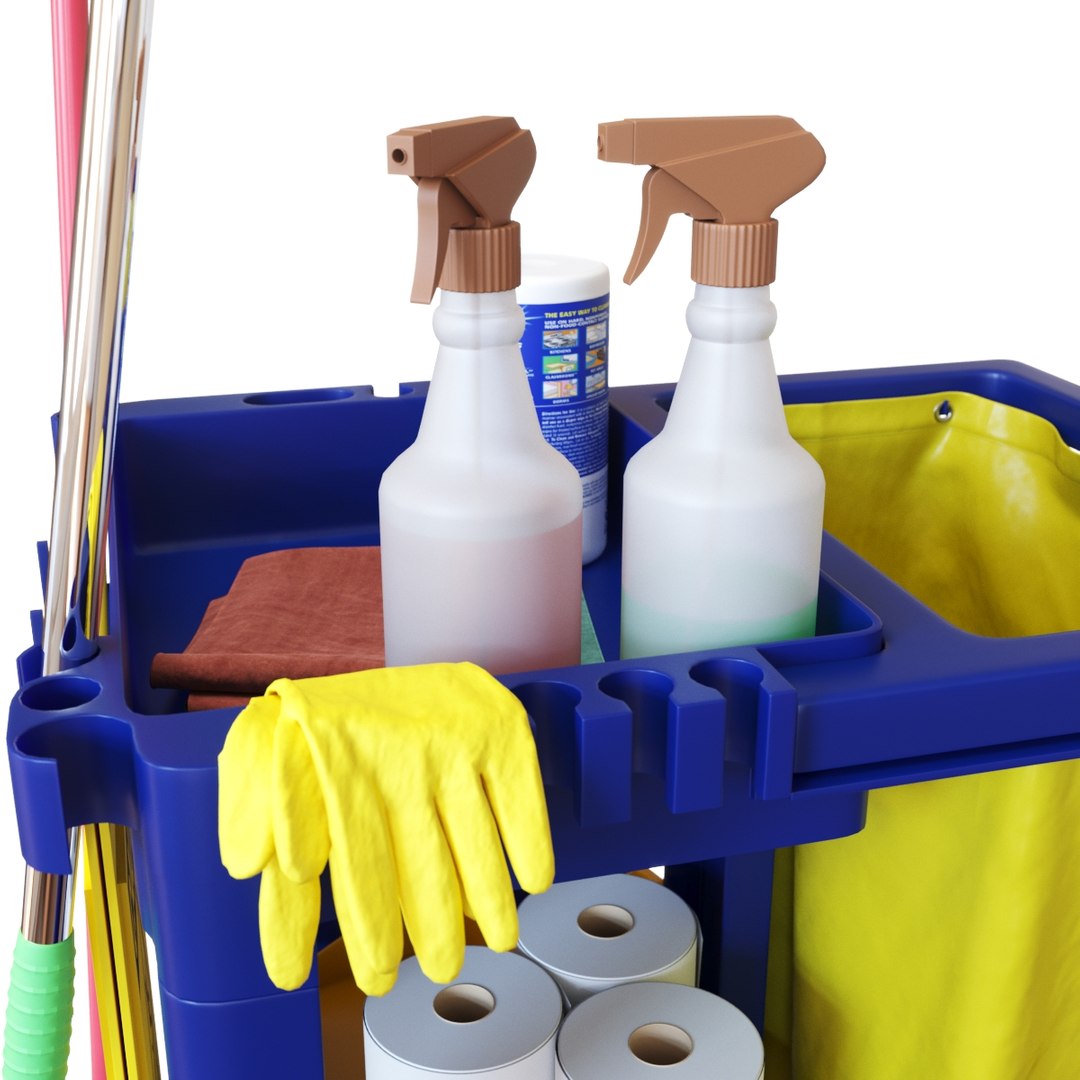 Janitorial Cart Cleaning 3D Model - TurboSquid 1422380