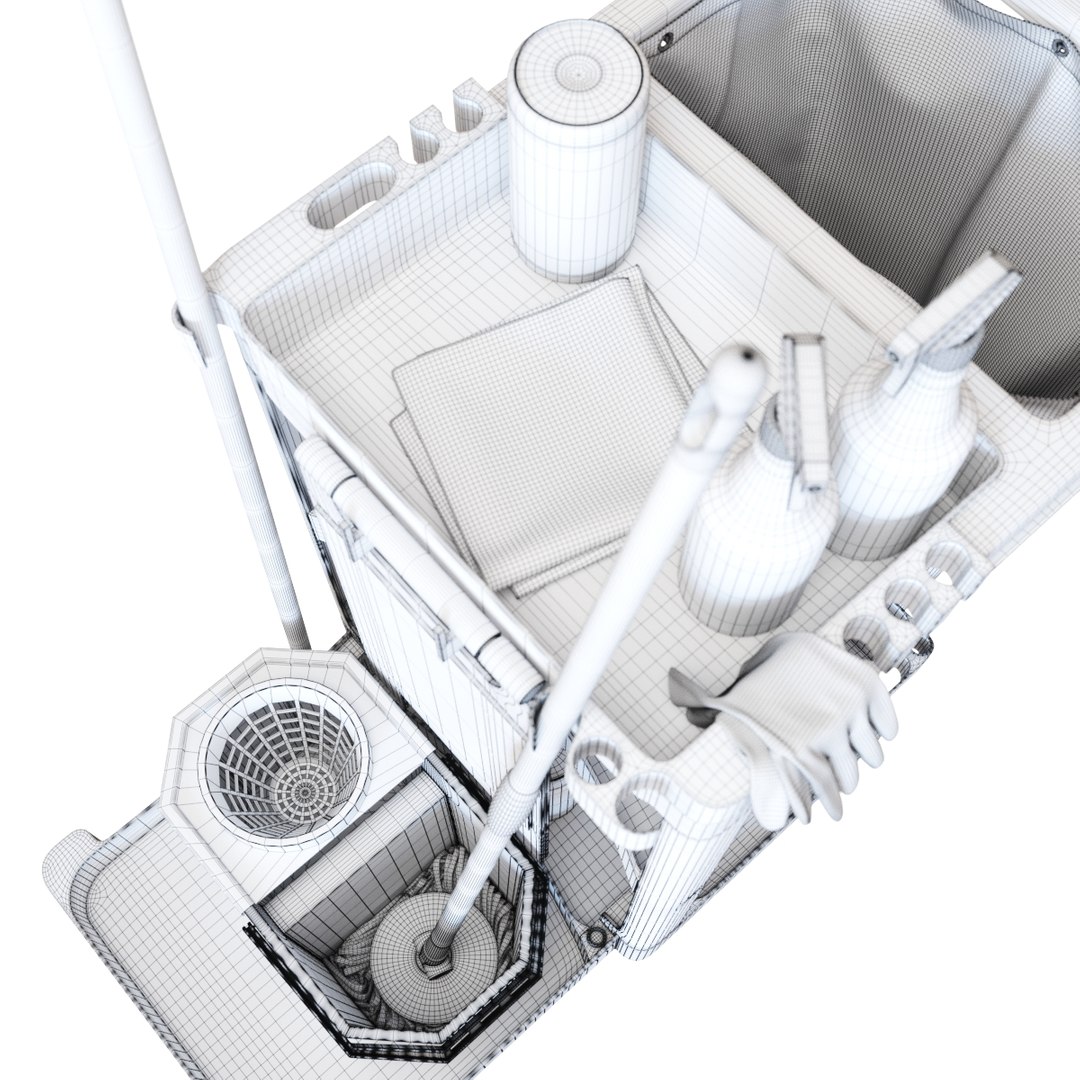 Janitorial Cart Cleaning 3D Model - TurboSquid 1422380