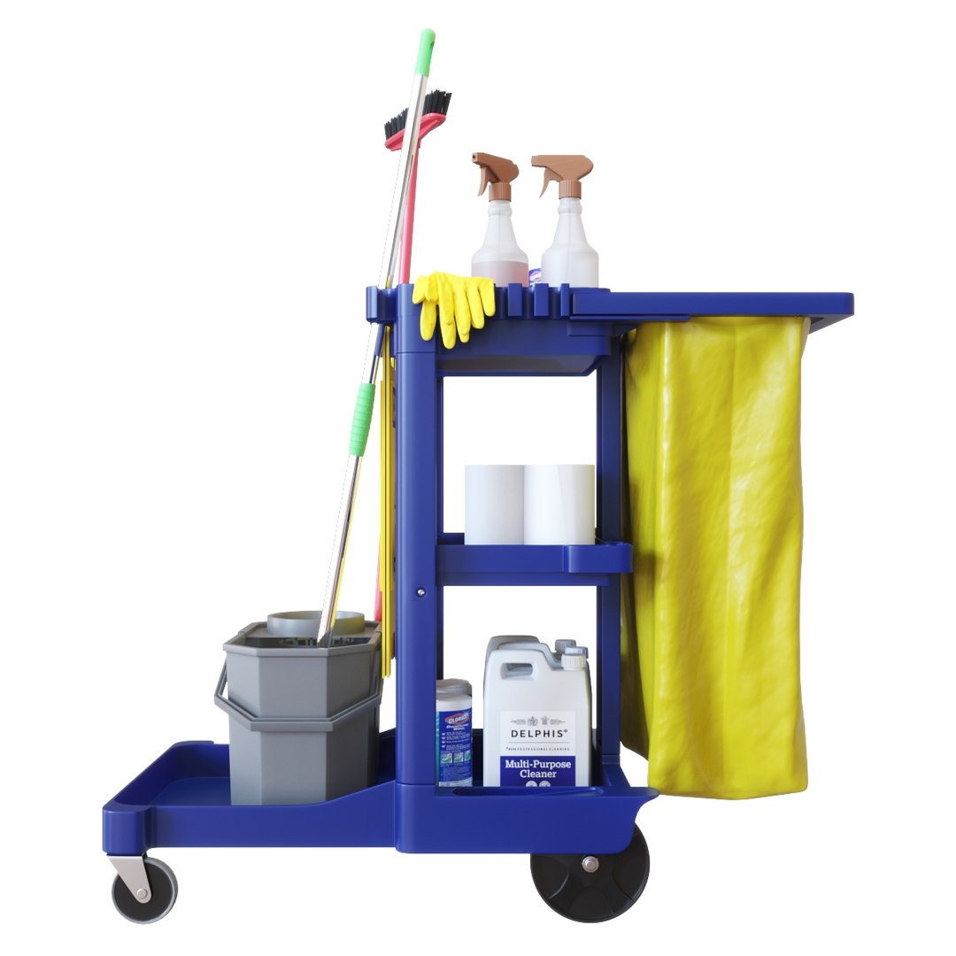 Janitorial Cart Cleaning 3D Model - TurboSquid 1422380