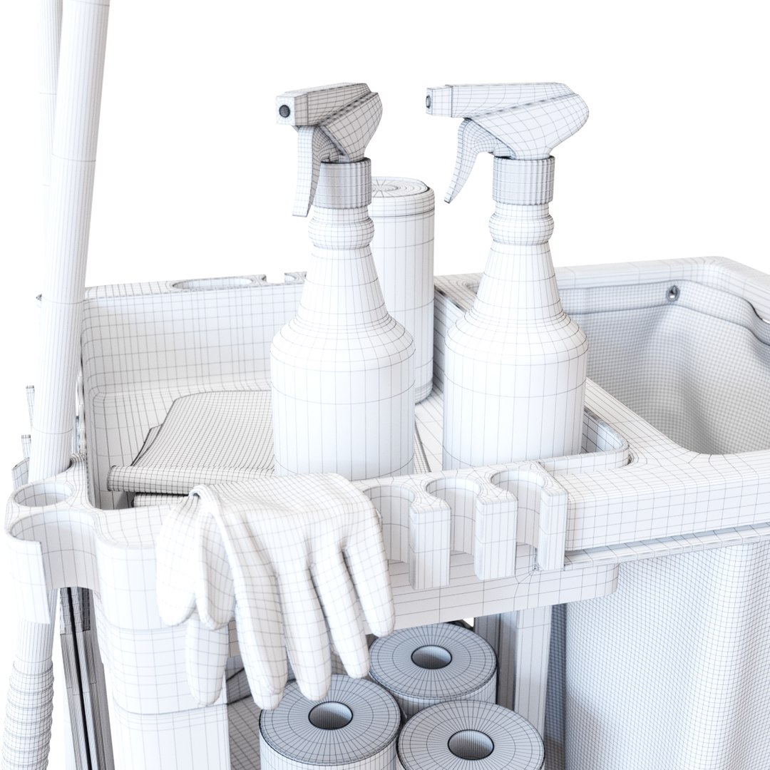 Janitorial Cart Cleaning 3D Model - TurboSquid 1422380
