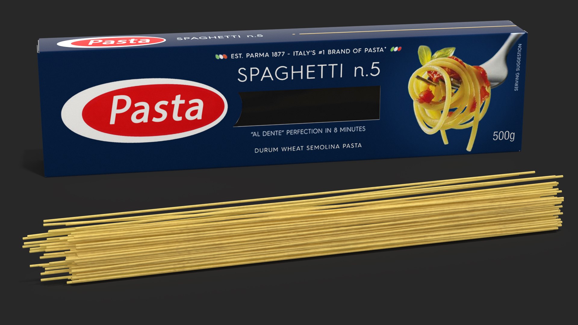 3D spaghetti pasta box - TurboSquid 1524569
