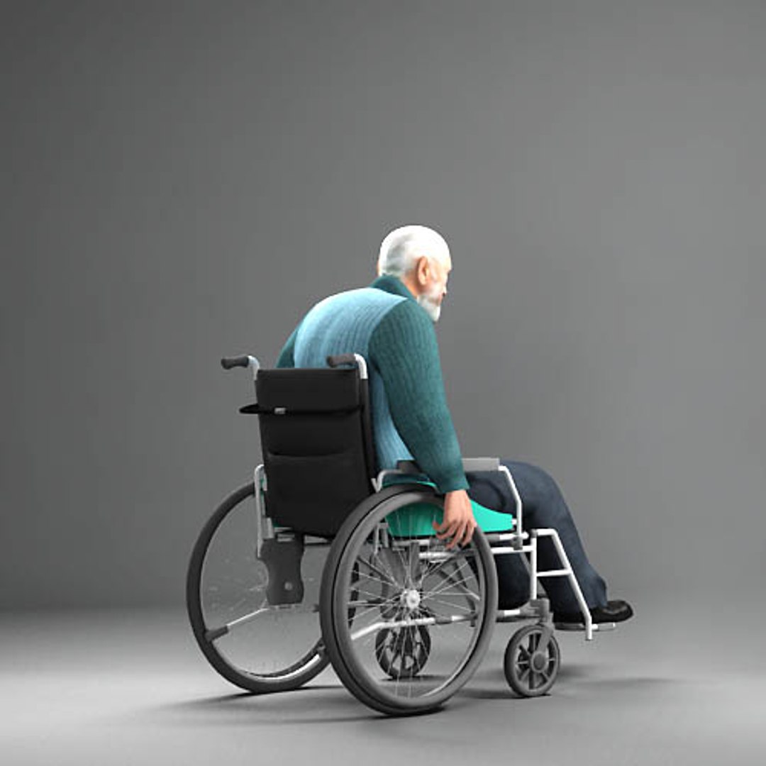 3d axyz man wheelchair 8