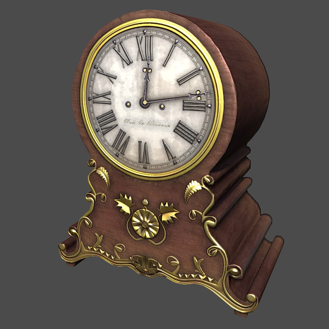 3d clock scene