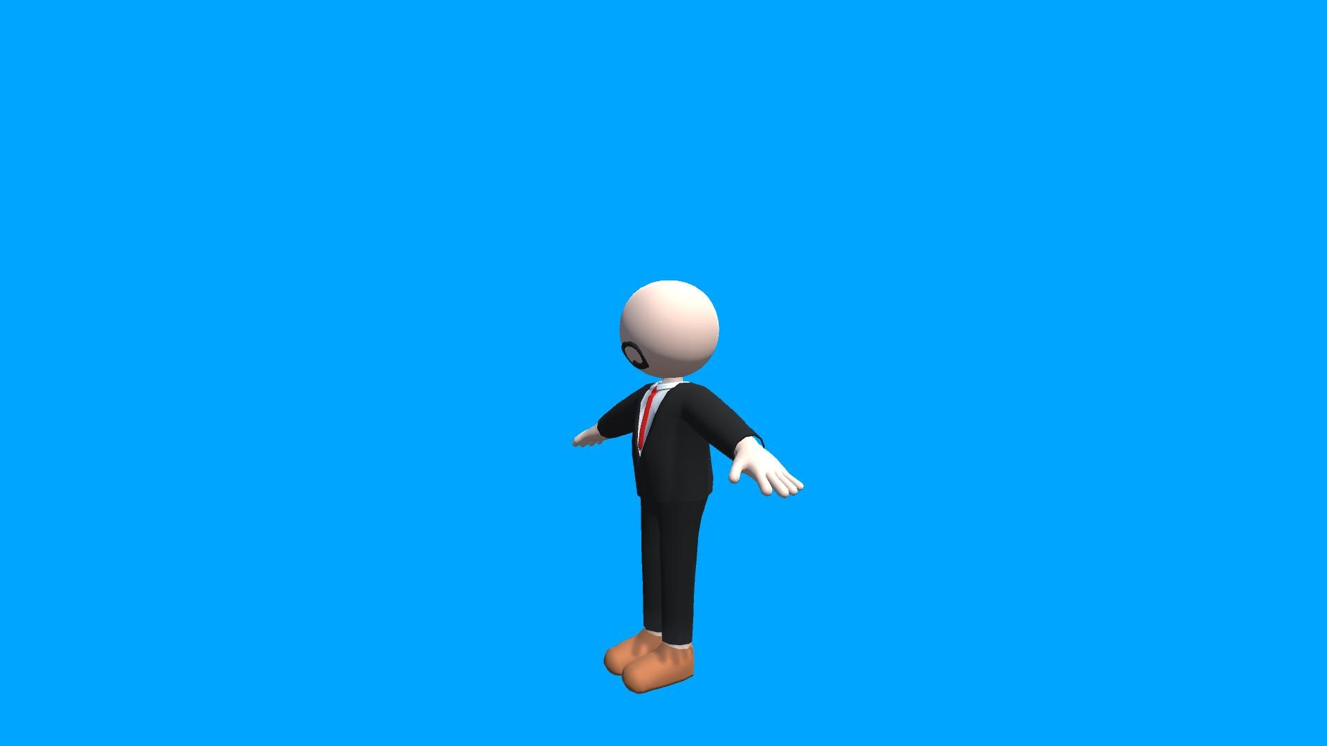 Simple Low Poly Stickman Character - Business Man - 3D Model 3D Model ...