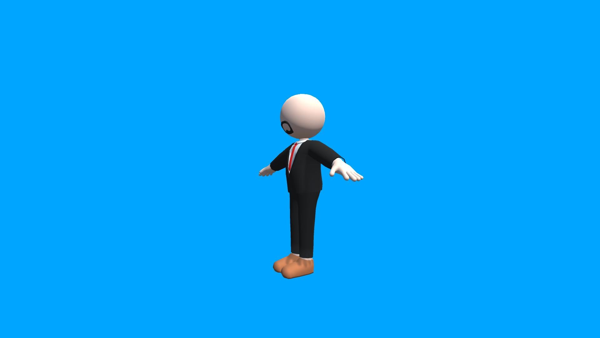 Simple Low Poly Stickman Character - Business Man - 3D Model 3D Model ...