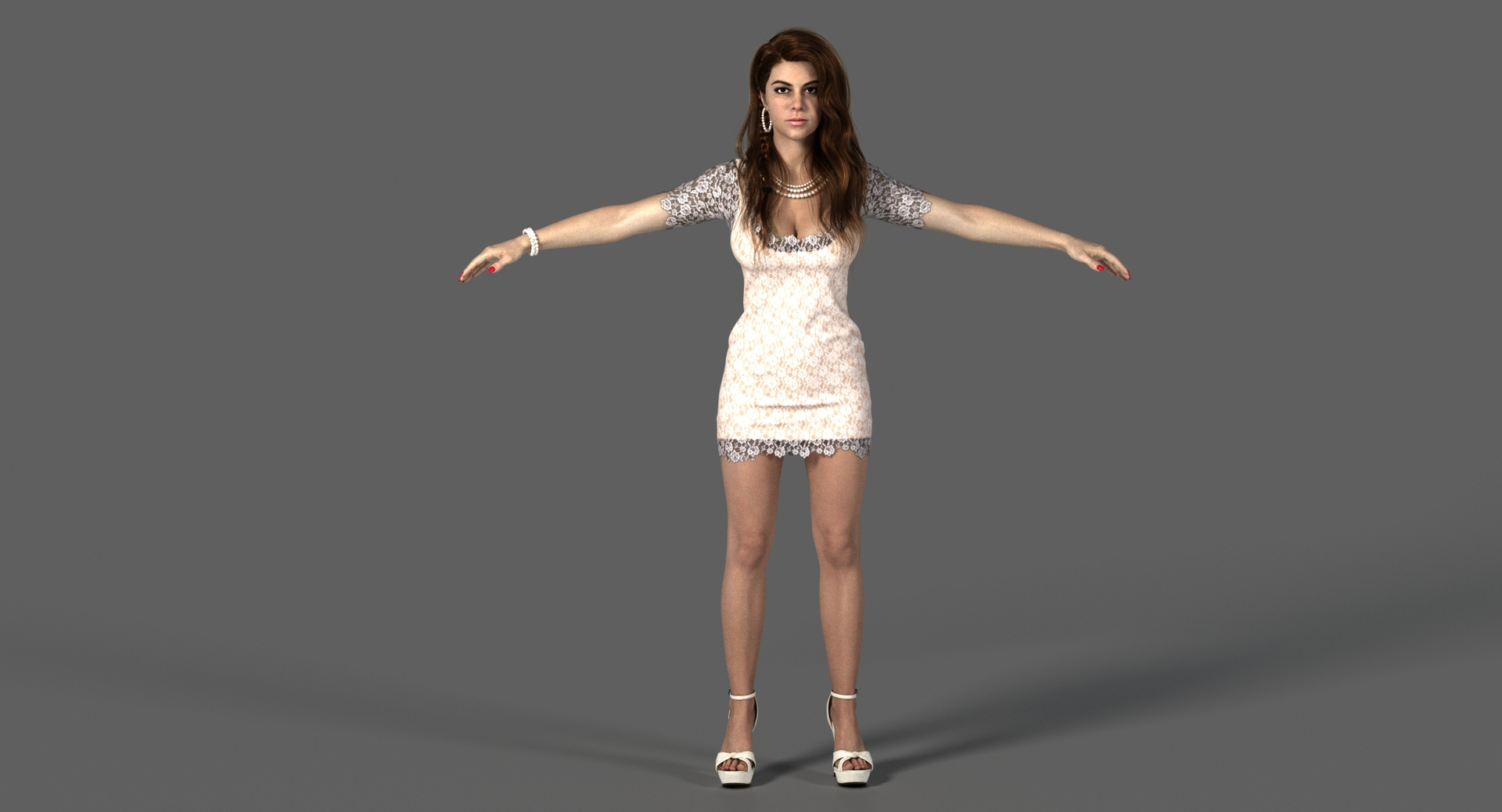 Realistic Long Brown Hairstyle Braid Ornatrix 3D model - TurboSquid 2054885