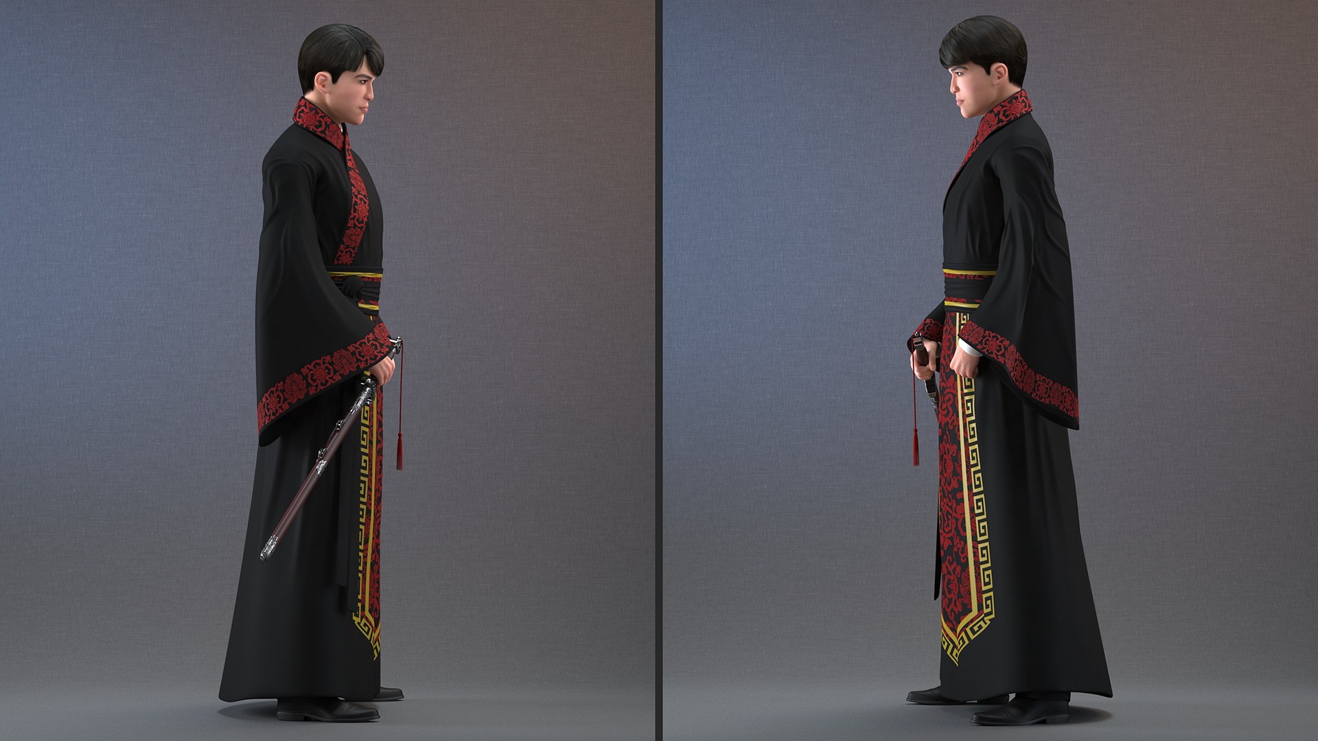 3D Chinese Traditional Man Aggressive Pose Model - TurboSquid 2027894