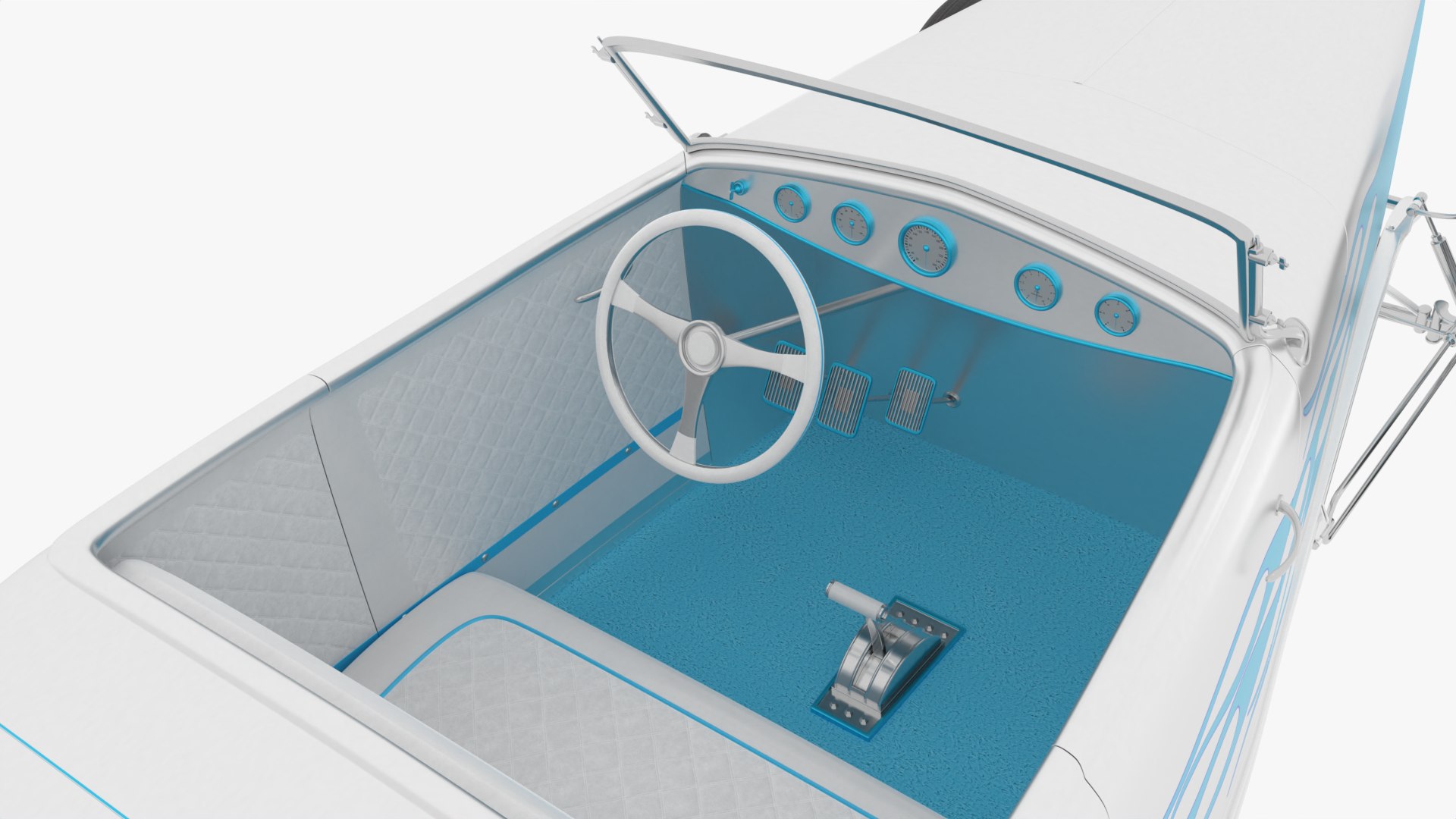 T Bucket White Blue 3D Model - TurboSquid 2056366