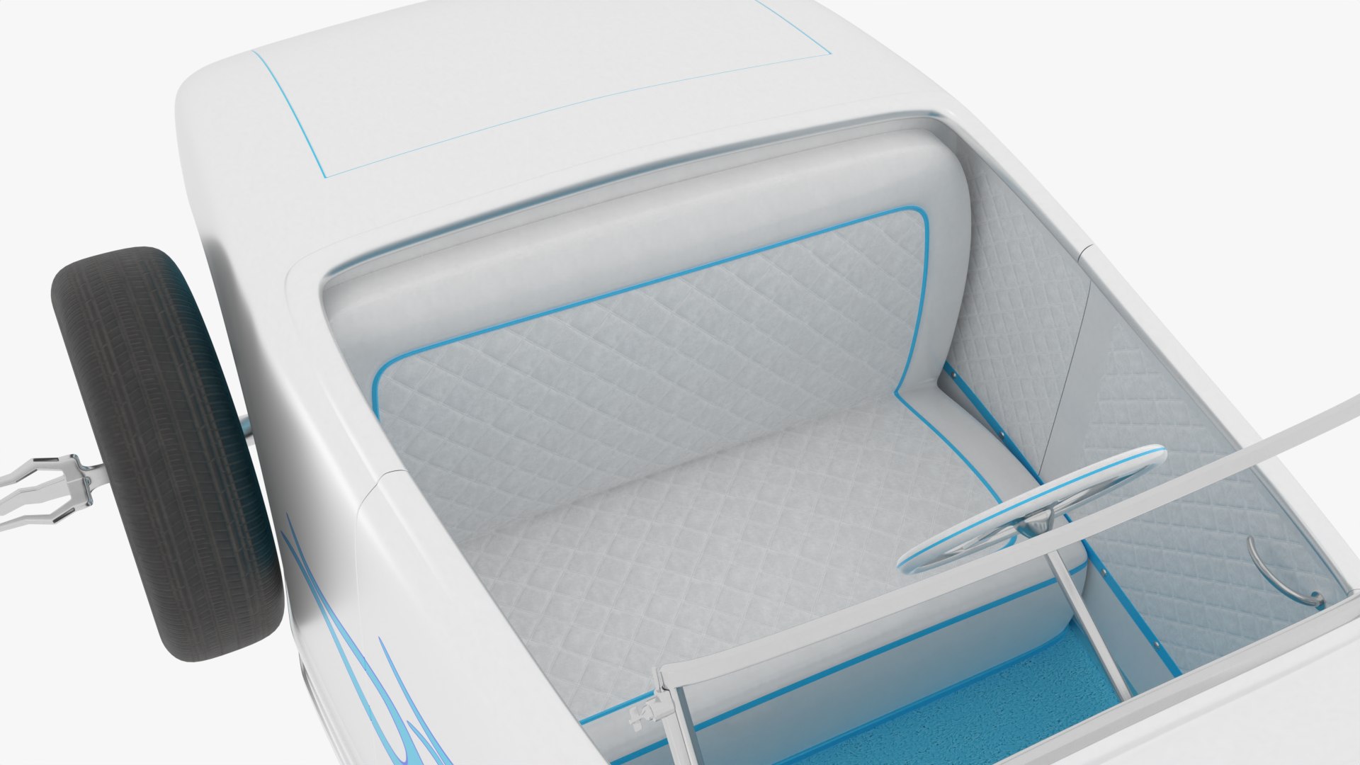 T Bucket White Blue 3D Model - TurboSquid 2056366