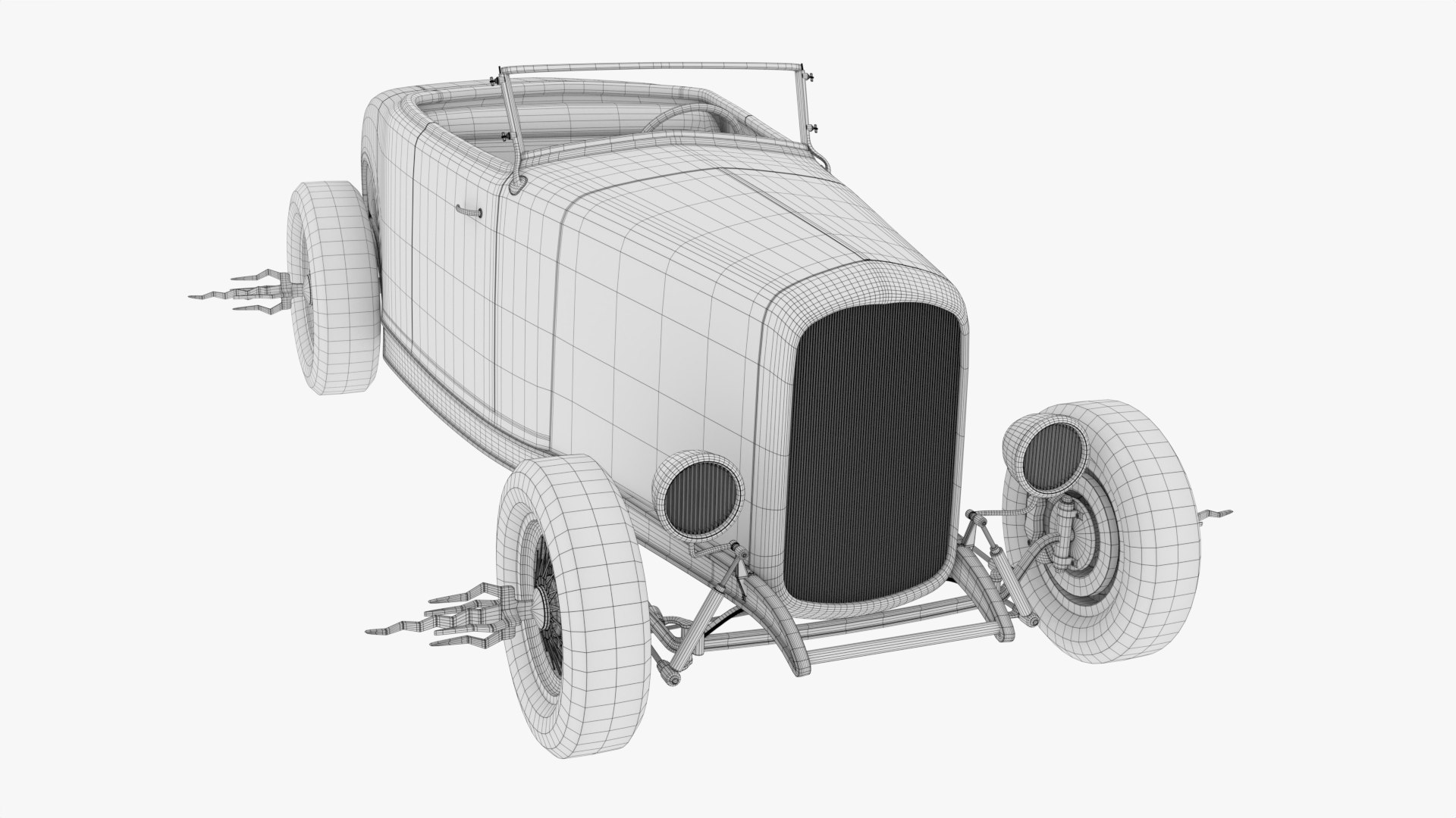 T Bucket White Blue 3D Model - TurboSquid 2056366