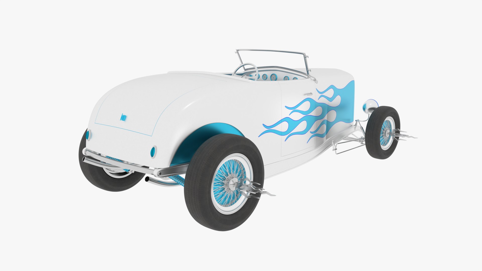 T Bucket White Blue 3D Model - TurboSquid 2056366