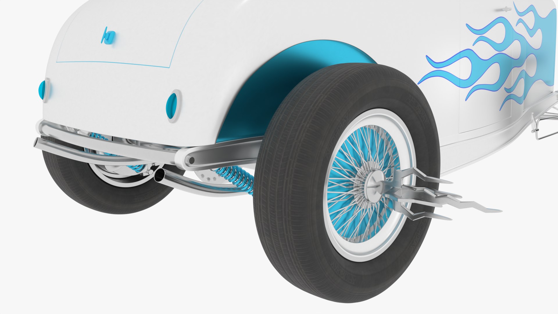 T Bucket White Blue 3D Model - TurboSquid 2056366