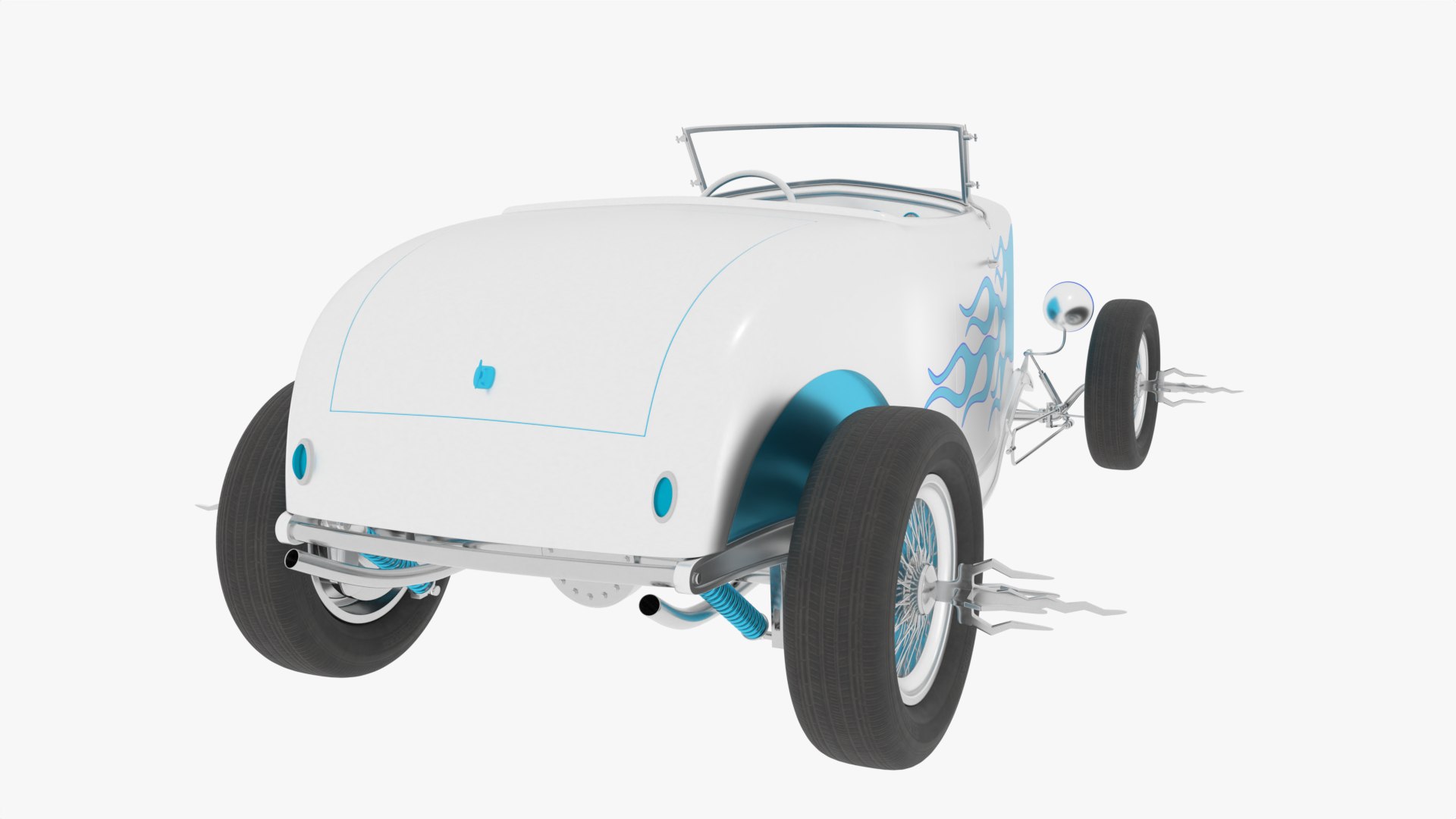 T Bucket White Blue 3D Model - TurboSquid 2056366
