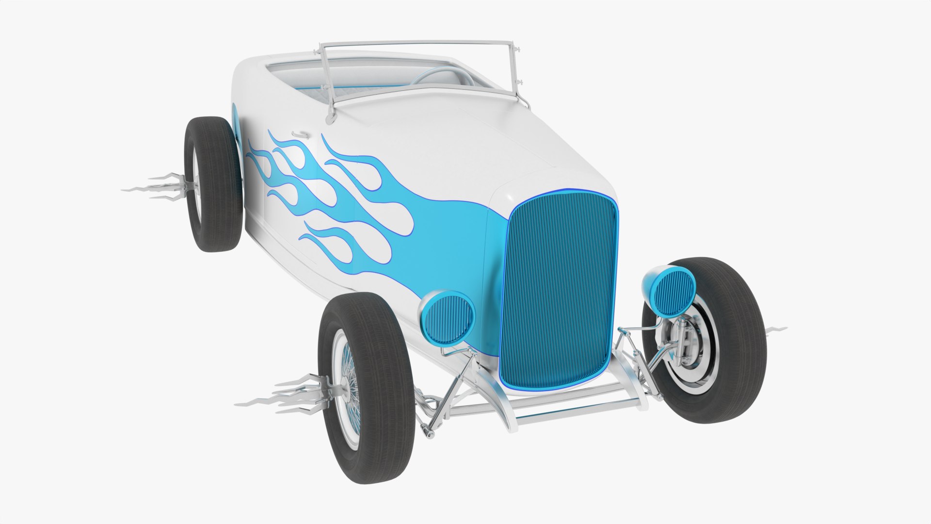 T Bucket White Blue 3D Model - TurboSquid 2056366