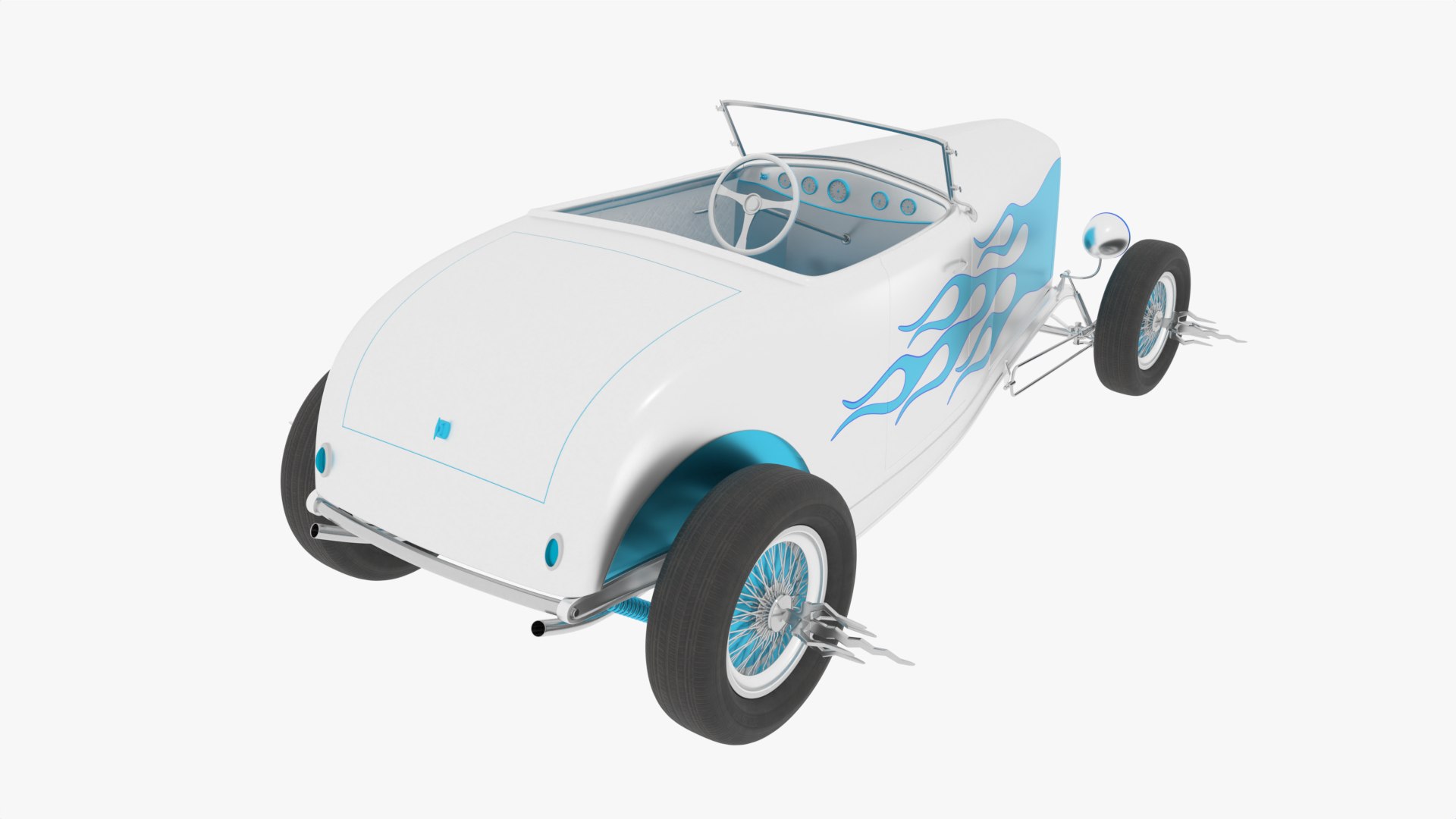 T Bucket White Blue 3D Model - TurboSquid 2056366