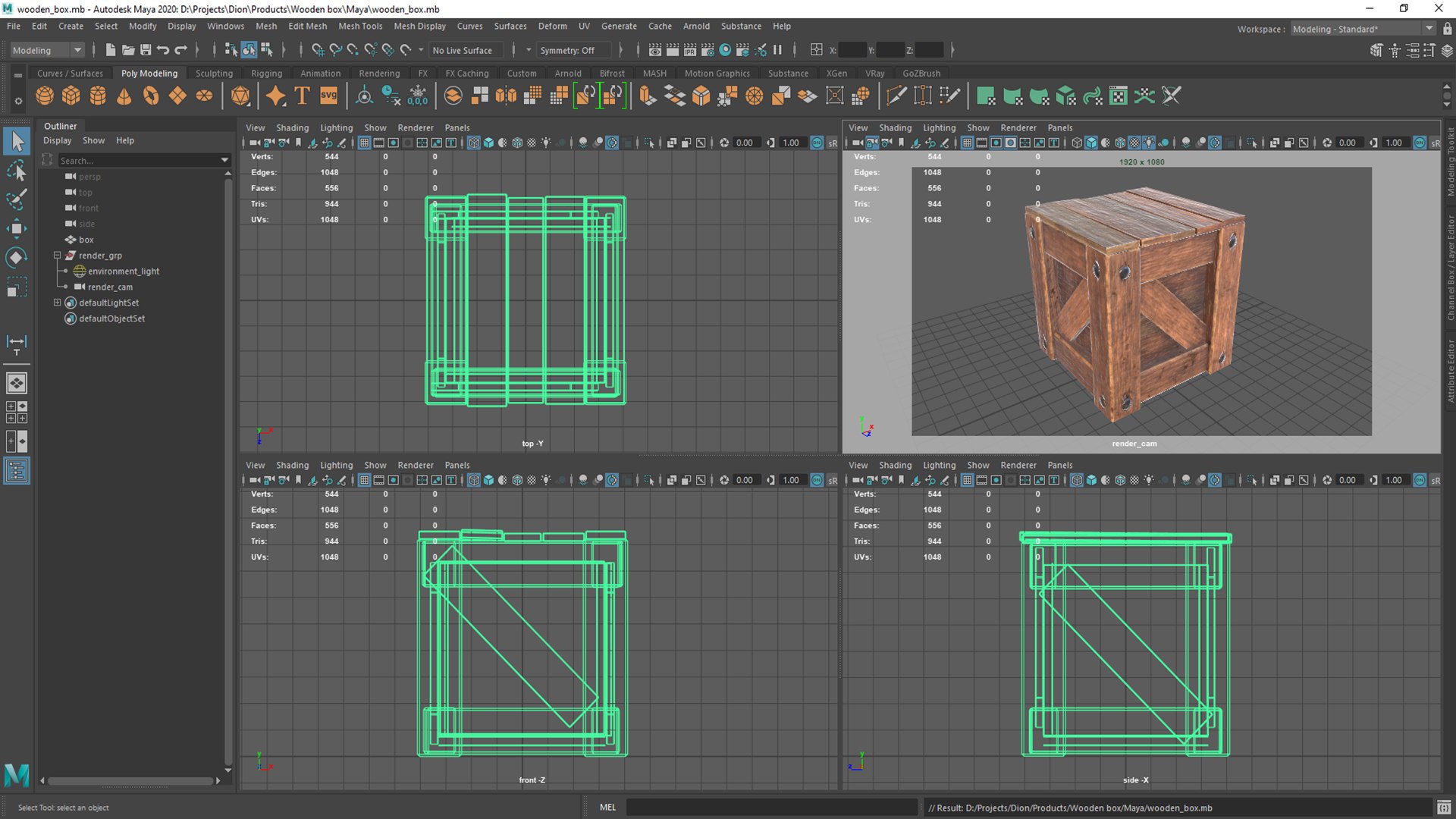 3D wooden box model - TurboSquid 1559155