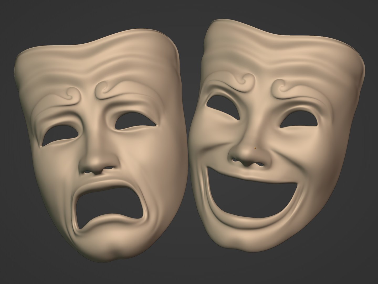 Theater Masks 3D Model - TurboSquid 2106506