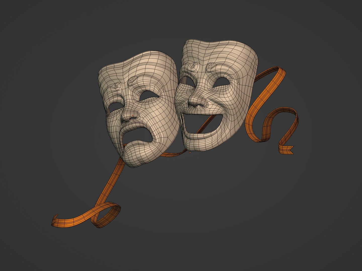 Theater Masks 3D Model - TurboSquid 2106506