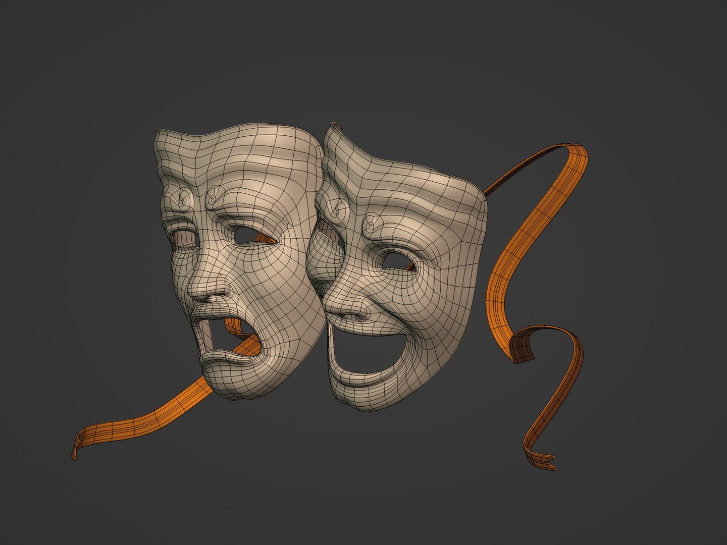 Theater Masks 3D Model - TurboSquid 2106506