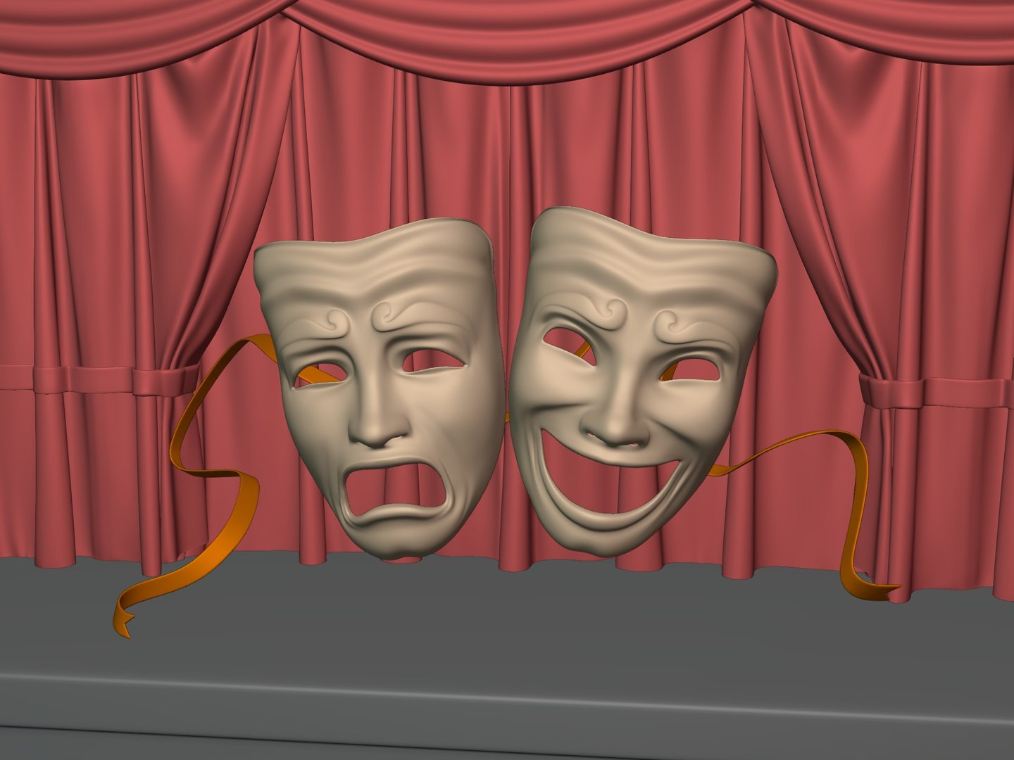 Theater Masks 3D Model - TurboSquid 2106506