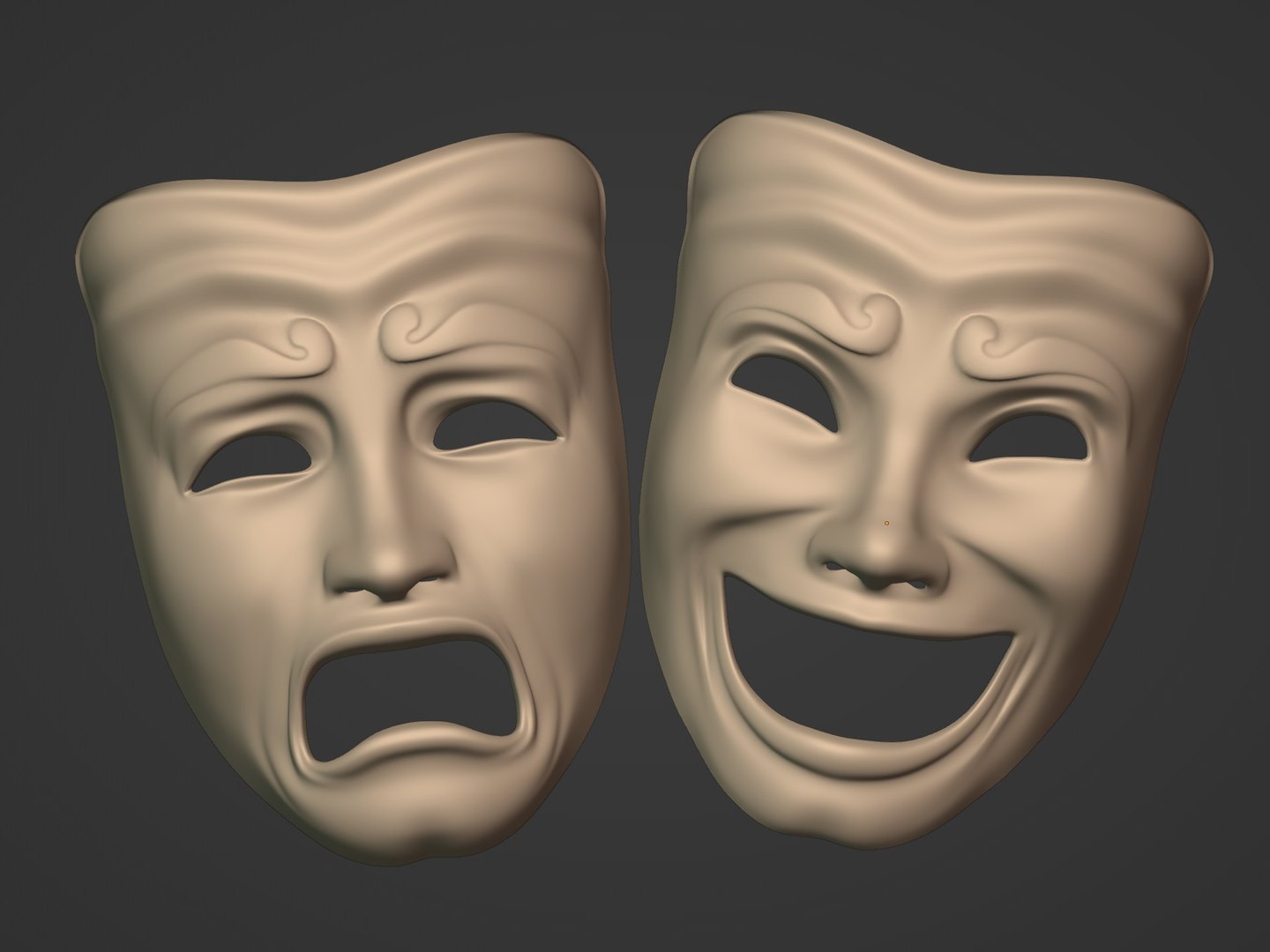 Theater Masks 3D model - TurboSquid 2106506