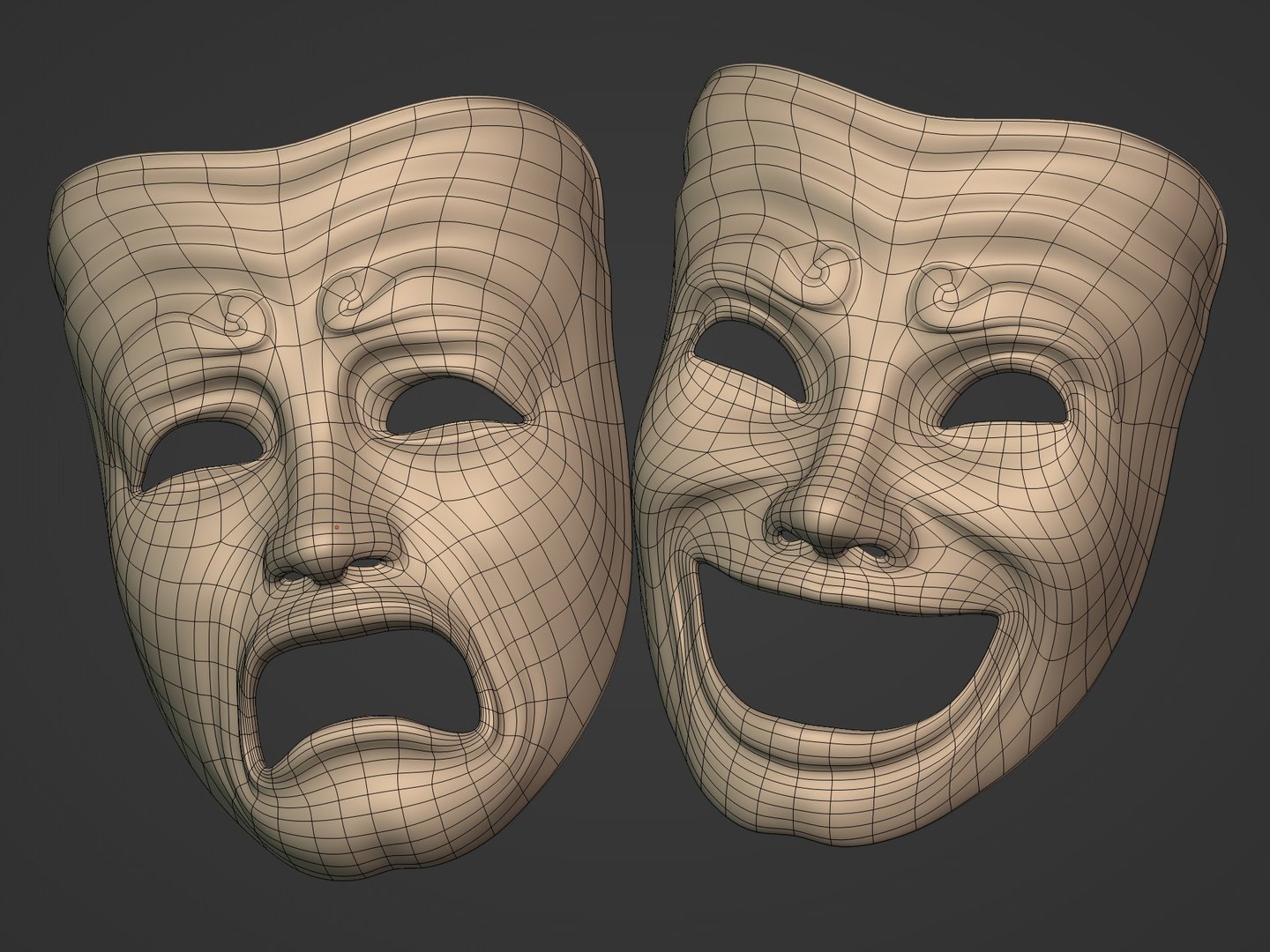 Theater Masks 3D Model - TurboSquid 2106506