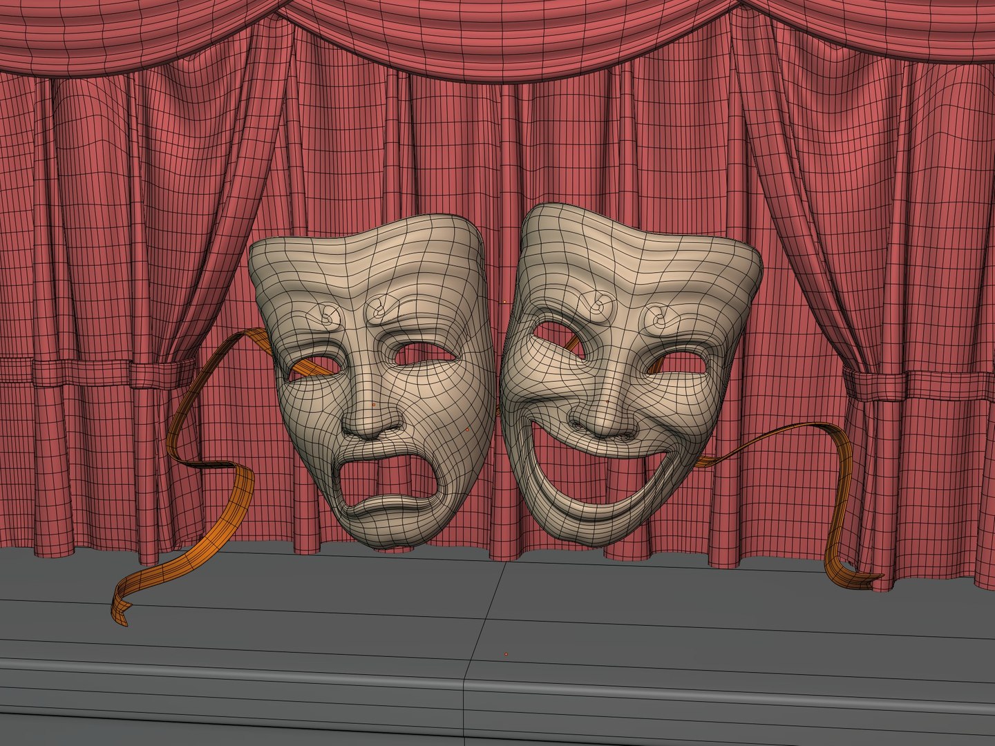 Theater Masks 3D Model - TurboSquid 2106506