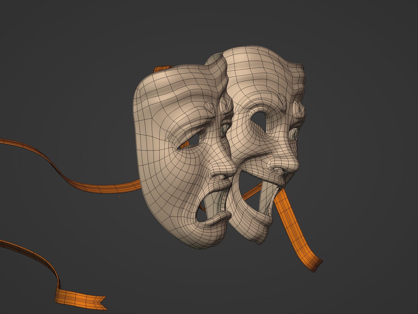 Theater Masks 3D model - TurboSquid 2106506