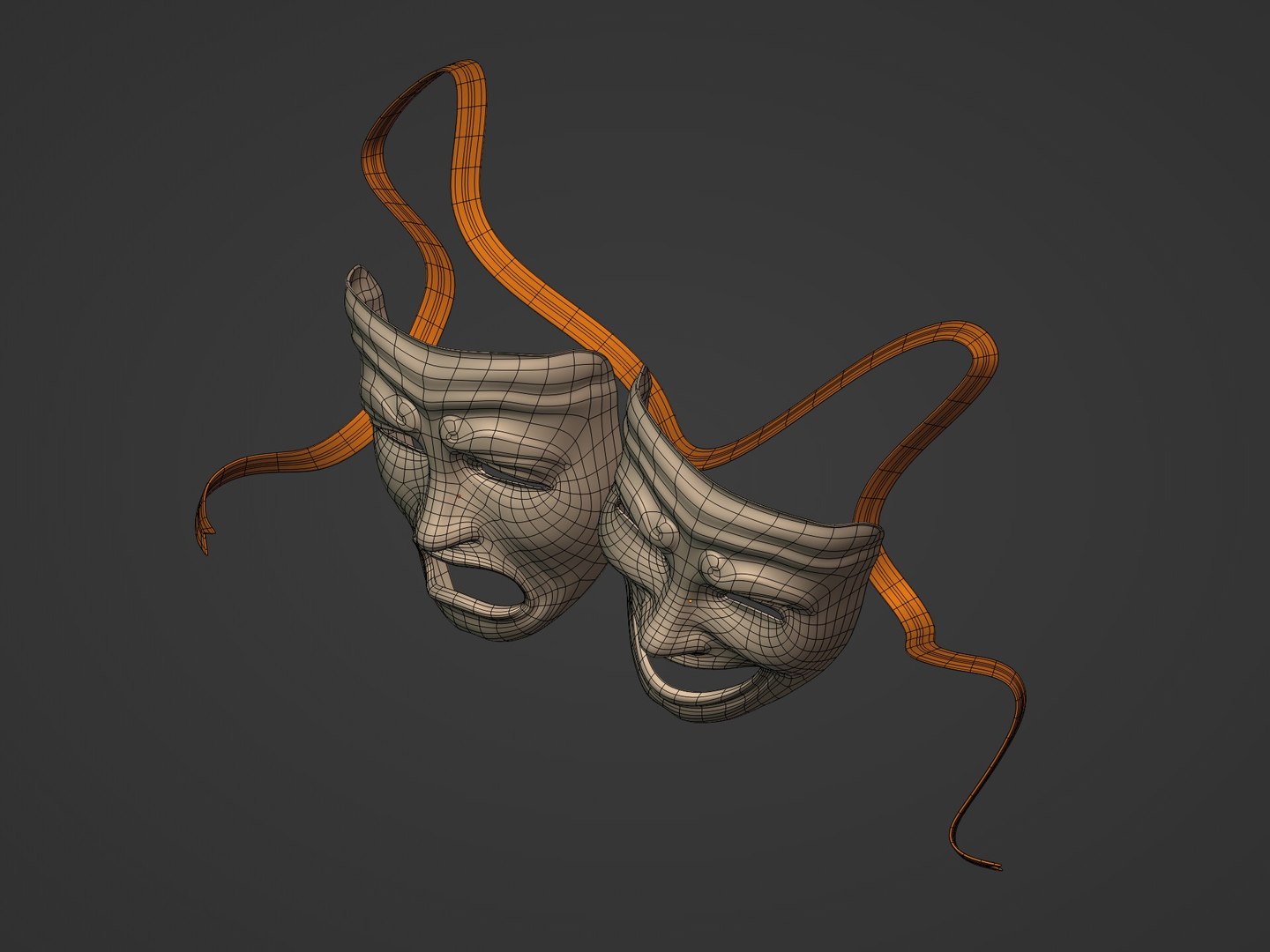 Theater Masks 3D model - TurboSquid 2106506