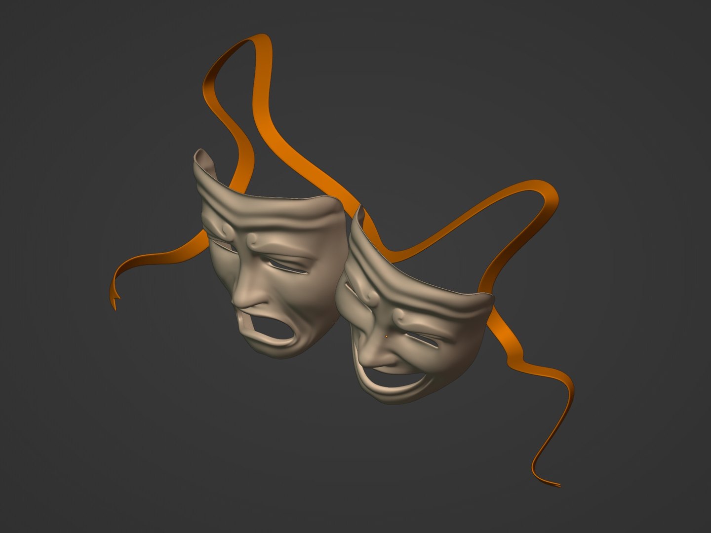 Theater Masks 3D Model - TurboSquid 2106506