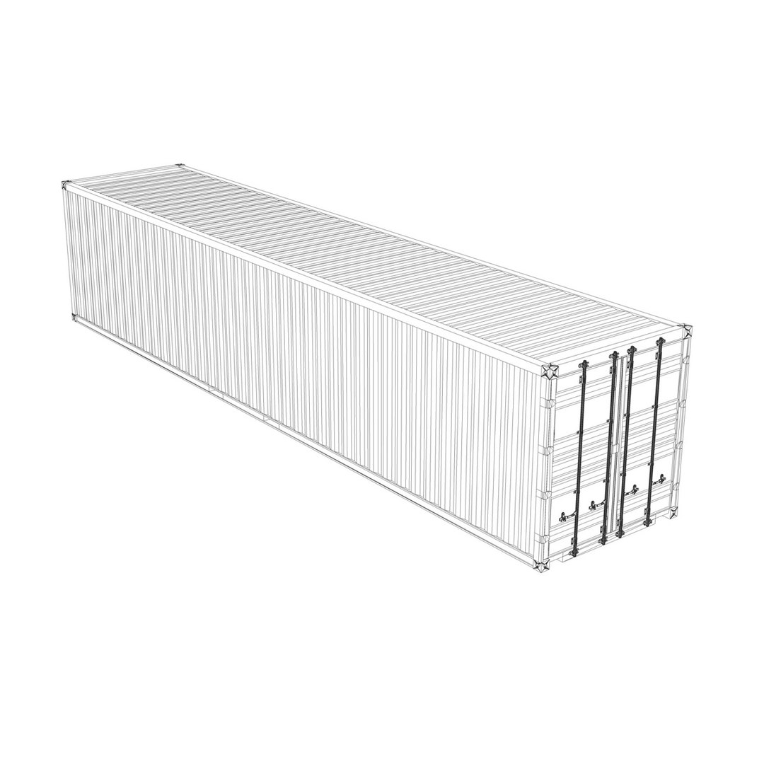 3d model of 40ft shipping container k