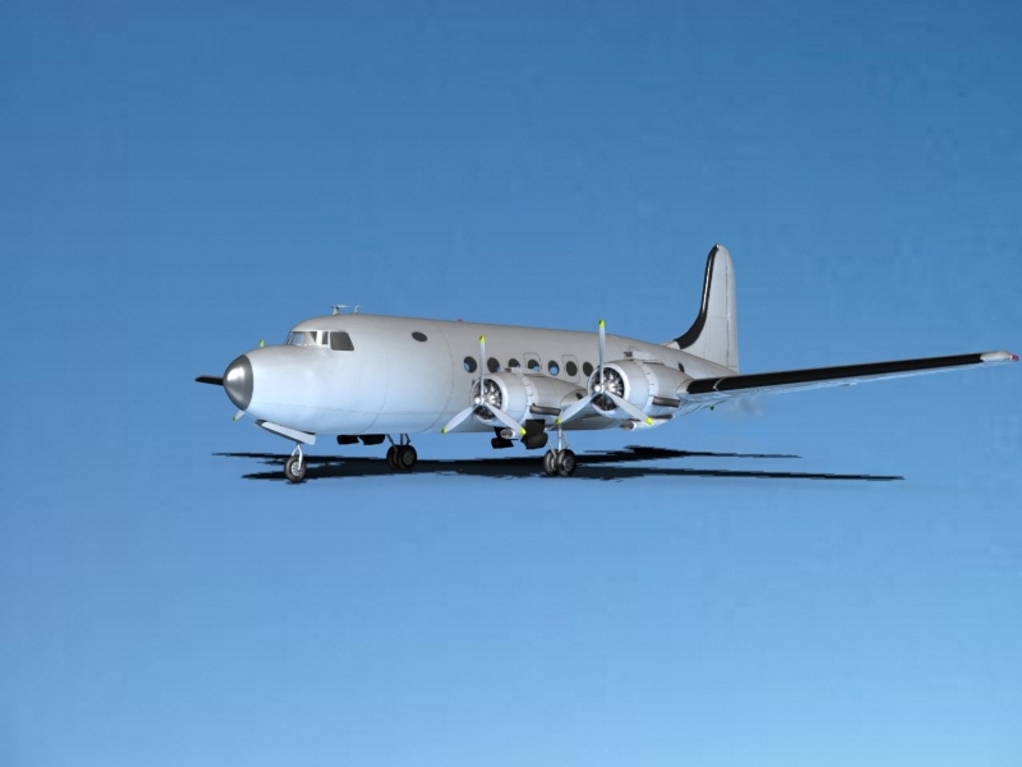 dc-4 united airlines 3d model