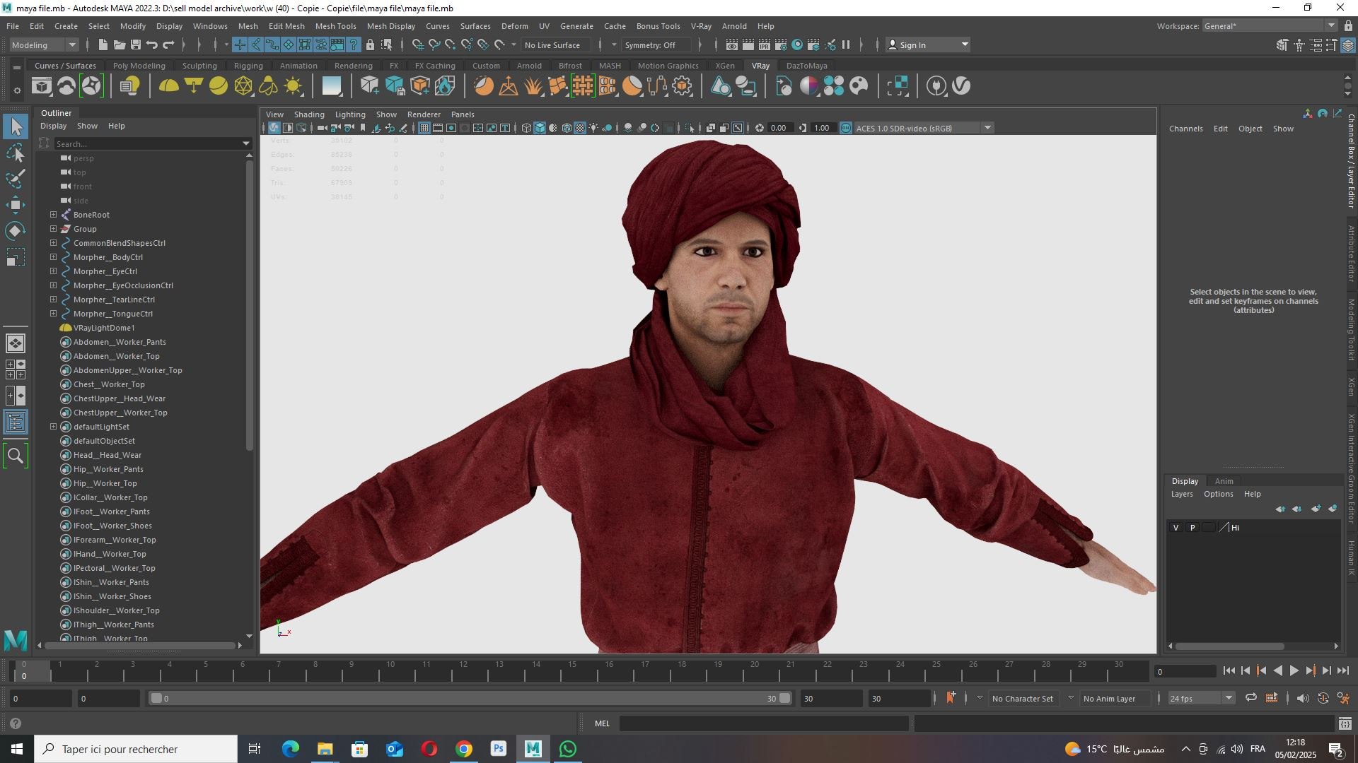 3D Model Traditional Moroccan Robe Turban High-Quality 3D Model ...