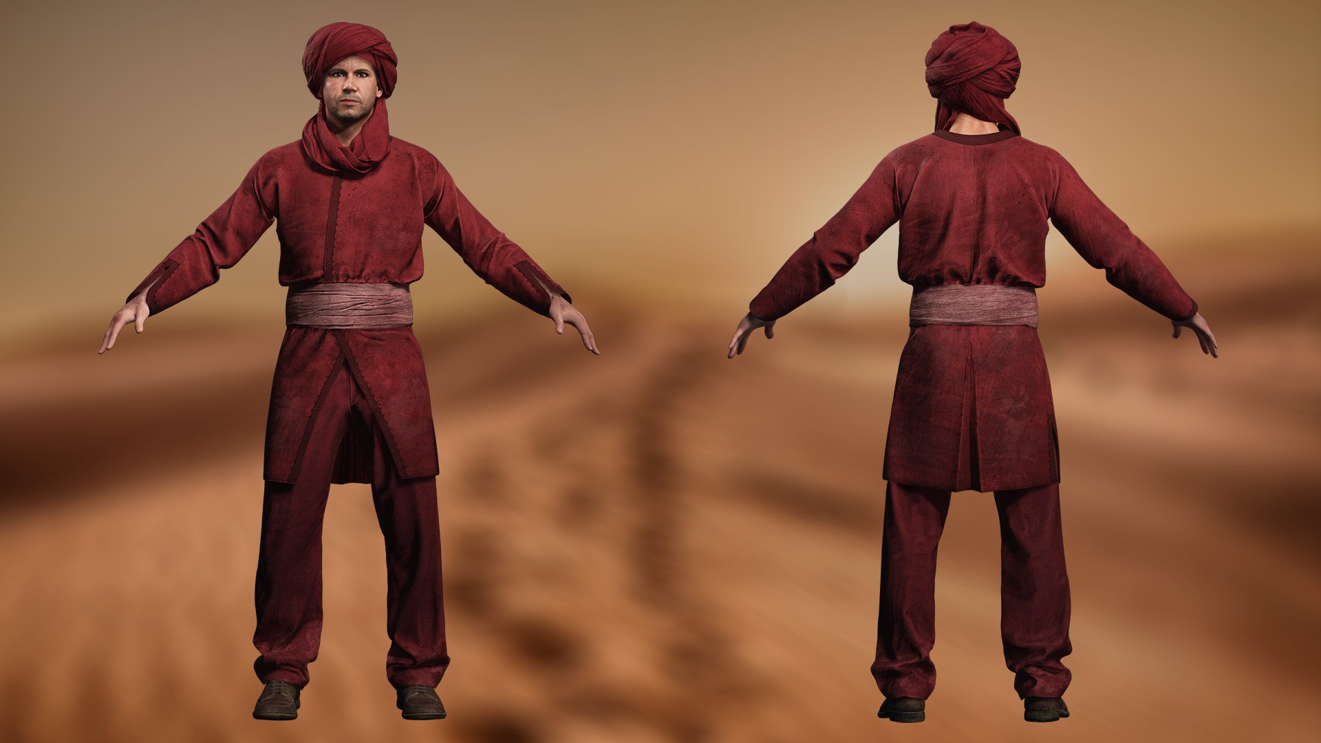 3D Model Traditional Moroccan Robe Turban High-Quality 3D Model ...