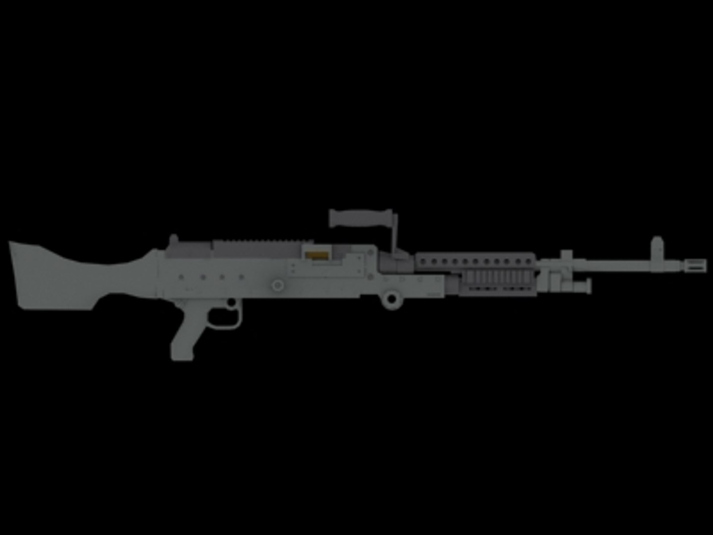 m240 machine gun 3d max