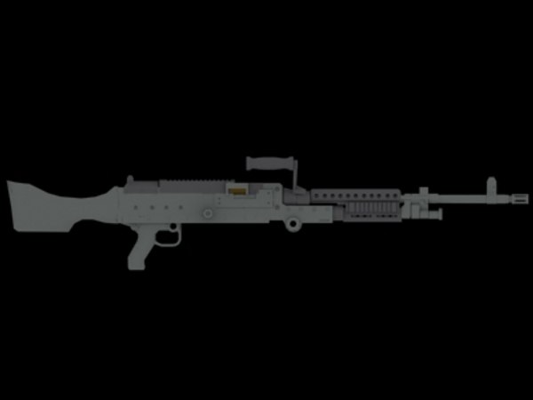 m240 machine gun 3d max