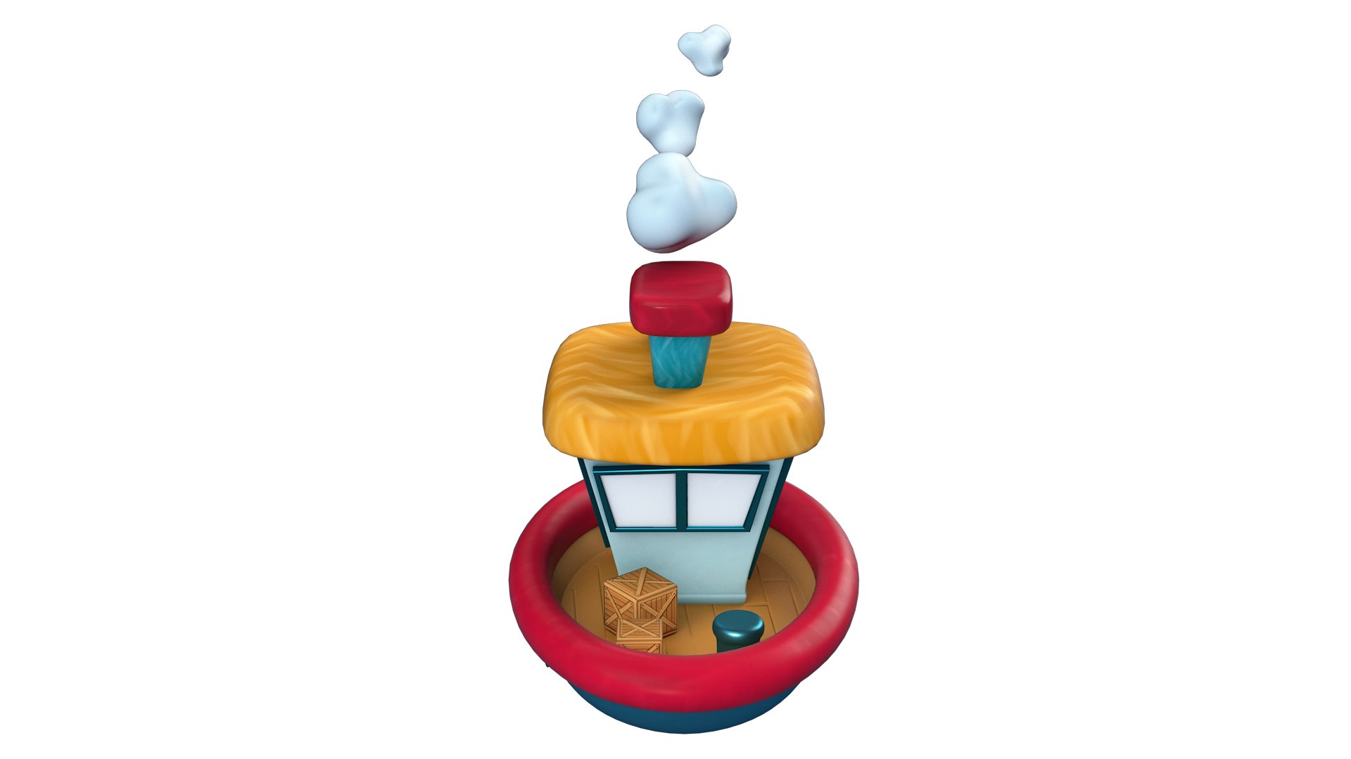 Cartoon Boat Model - TurboSquid 2106418