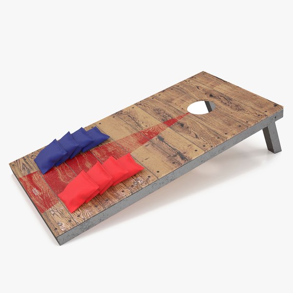 modelo 3d Tablero Cornhole de madera con bolsas para lanzar ...