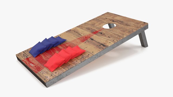 modelo 3d Tablero Cornhole de madera con bolsas para lanzar ...